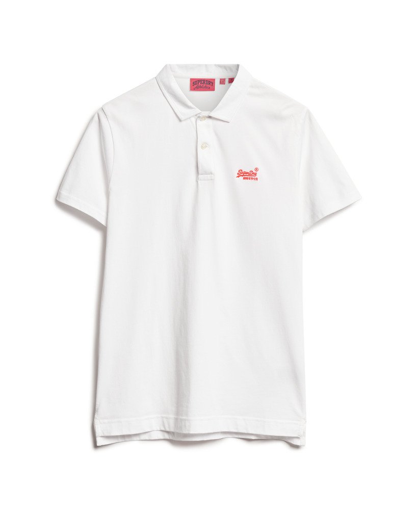 mens Essential Logo Neon Jersey Polo Shirt in OPTIC | Superdry UK