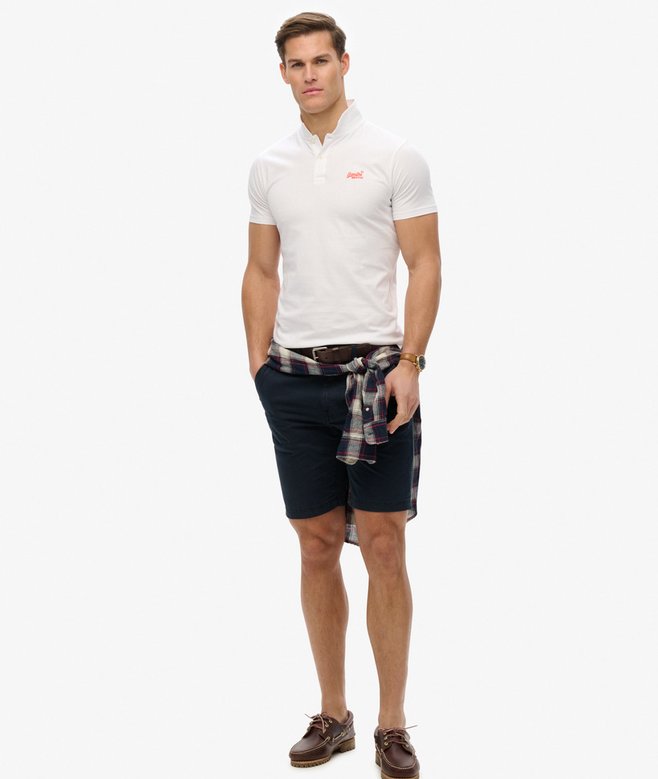 mens Essential Logo Neon Jersey Polo Shirt in OPTIC | Superdry UK