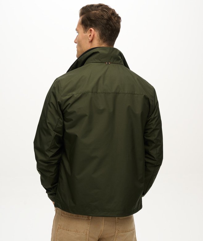 mens Non Hood Logo Windbreaker Jacket in Surplus Goods Olive Green ...