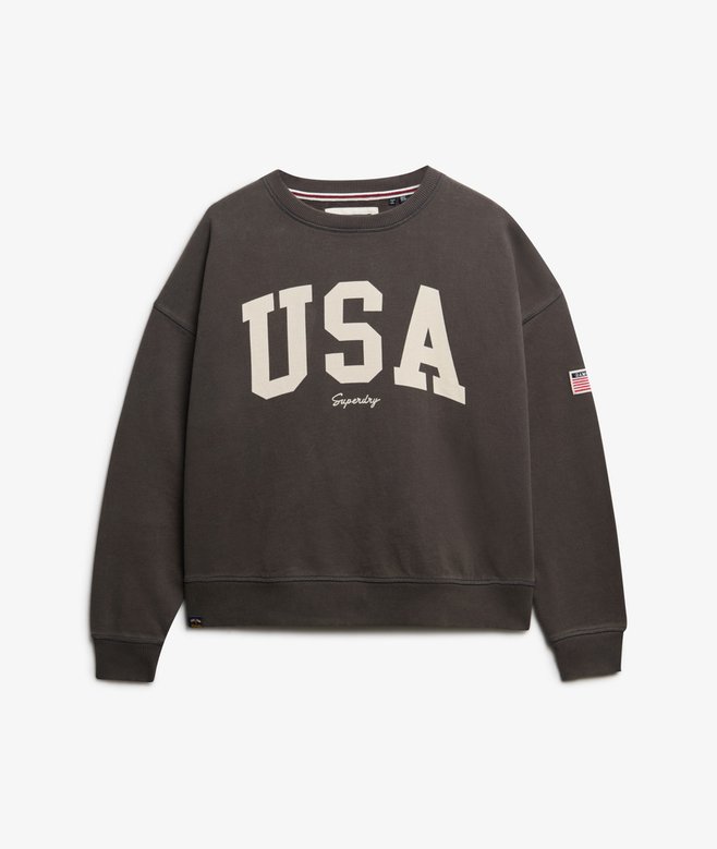 womens Athletic Essentials Relaxed Crew Sweatshirt in CHARCOAL ...