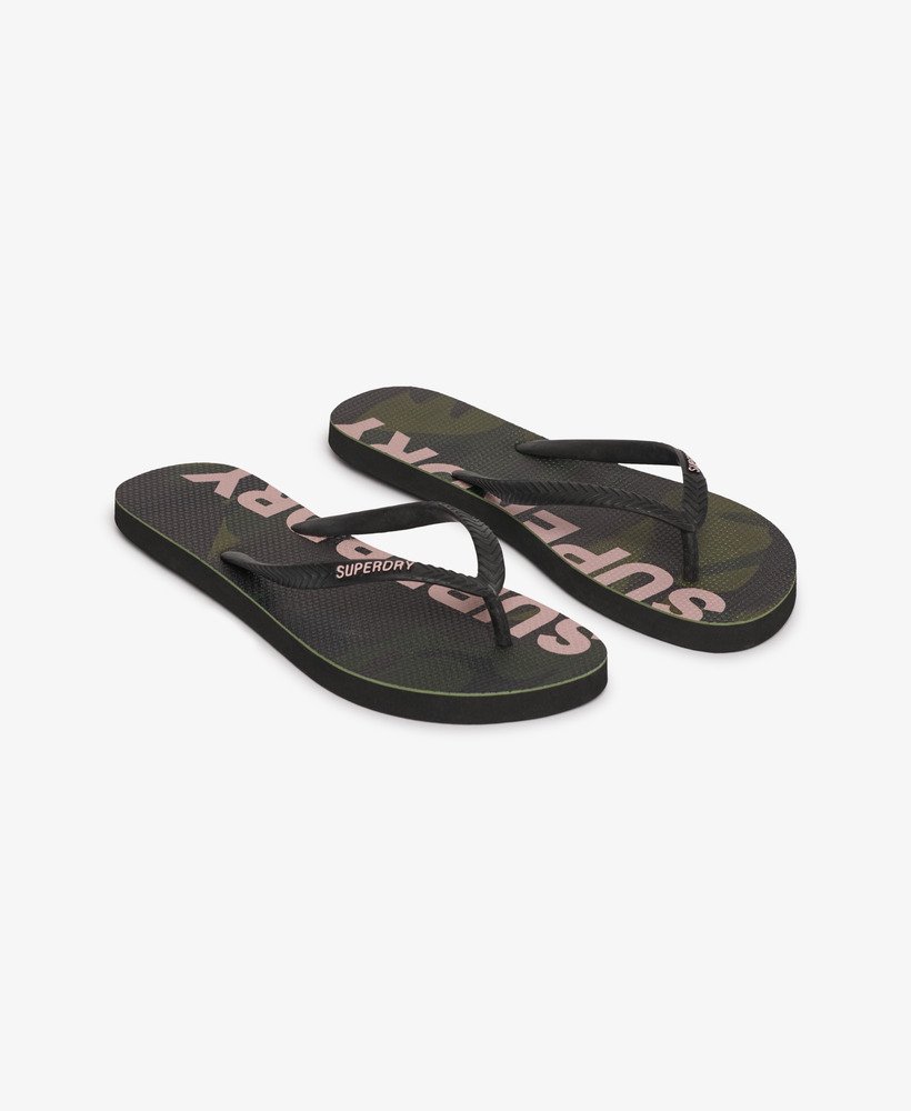 womens Logo Flip Flops in Nathan Camo | Superdry UK
