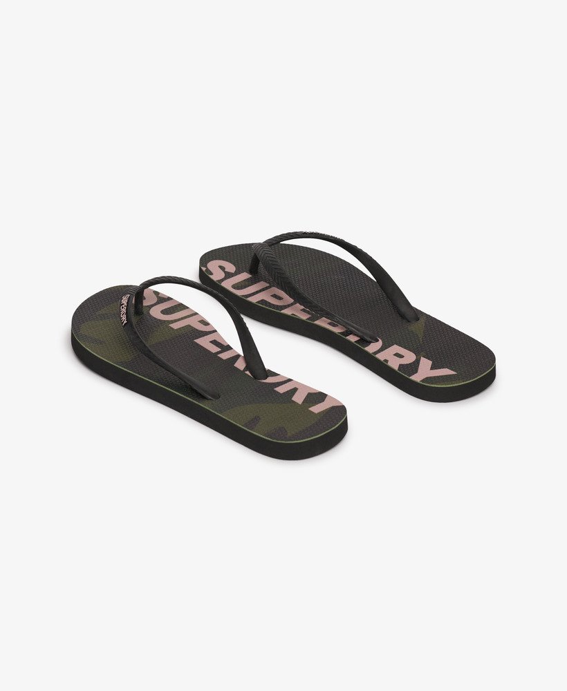 womens Logo Flip Flops in Nathan Camo | Superdry UK
