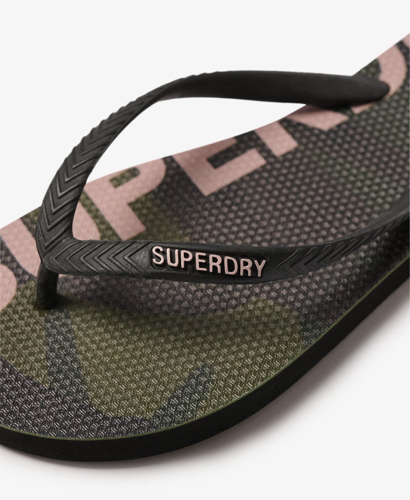 womens Logo Flip Flops in Nathan Camo | Superdry UK