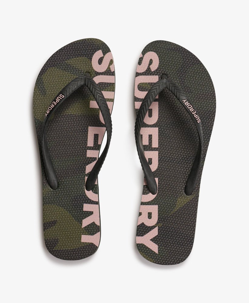 womens Logo Flip Flops in Nathan Camo | Superdry UK