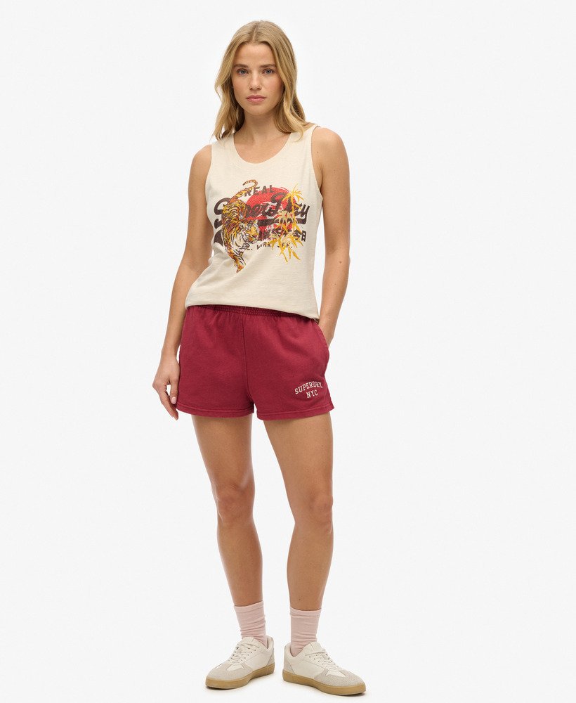 womens Vintage Logo Tokyo Scoop Neck Tank Top in Pumice Stone Beige ...
