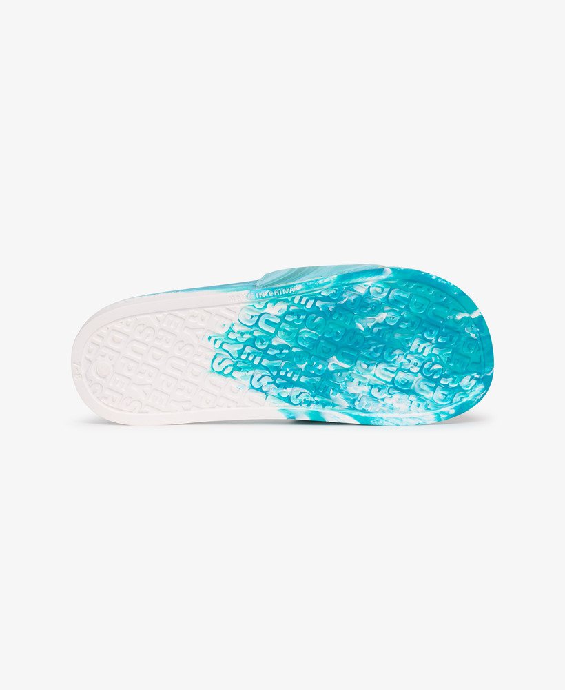 womens Marble Pool Sliders in DARK BLUE AOP | Superdry UK