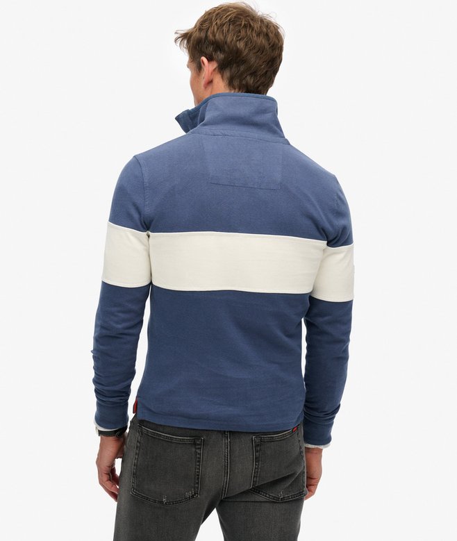 mens Classic Rugby Half Zip Top in Classic Navy/White | Superdry UK