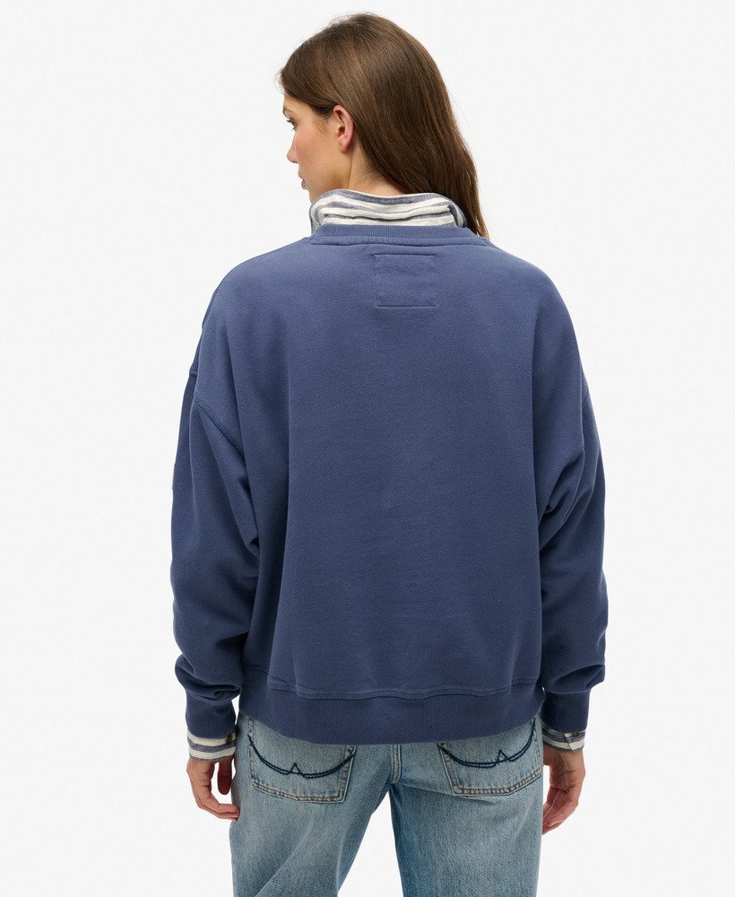 womens Athletic Essentials Relaxed Crew Sweatshirt in Mariner Navy ...