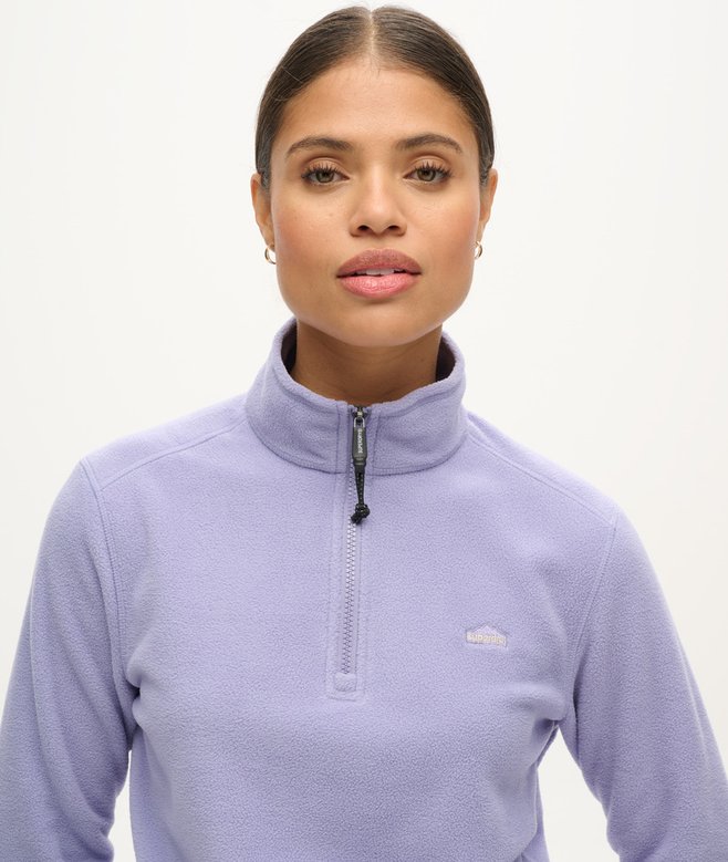 womens Polar Fleece Half Zip Jumper in DULL PURPLE | Superdry UK