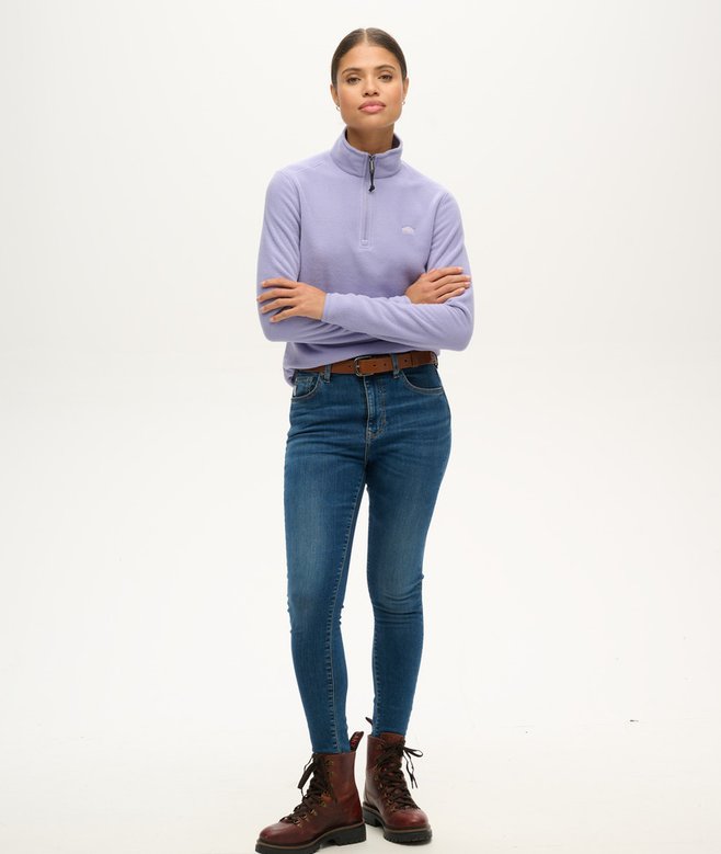 womens Polar Fleece Half Zip Jumper in DULL PURPLE | Superdry UK