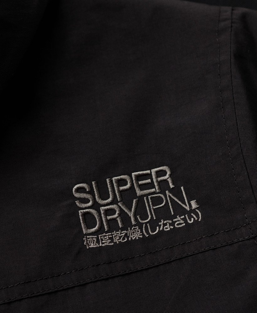 womens Oversized Surplus Nylon Hooded Bomber Jacket in JET BLACK ...