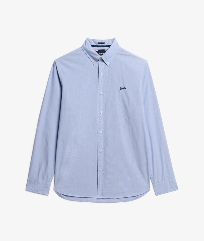 mens Essentials Tailored Lite Shirt in MICRO TICKING STRIPE INDIGO ...