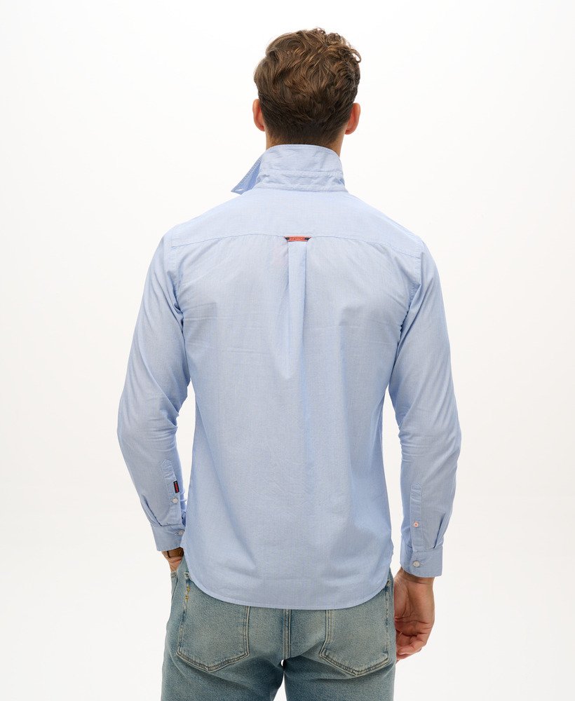 mens Essentials Tailored Lite Shirt in MICRO TICKING STRIPE INDIGO ...