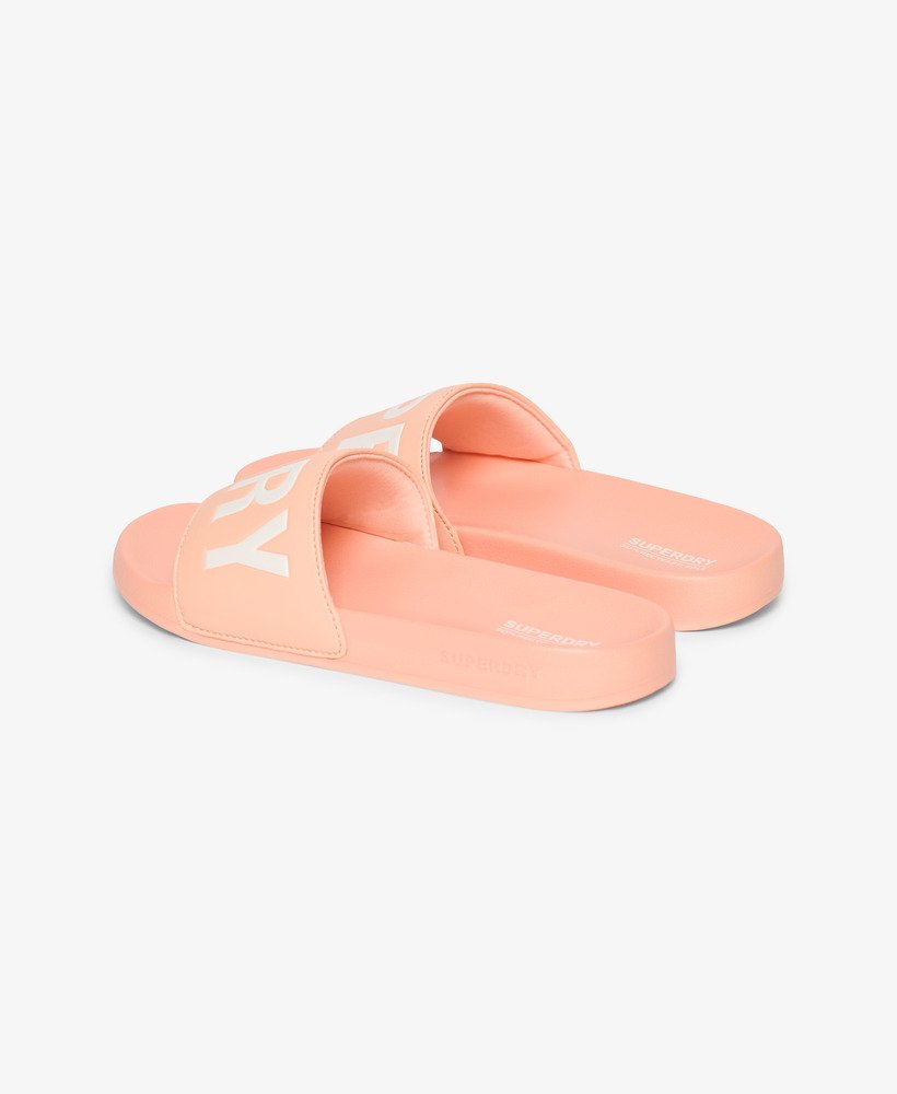 womens Vegan Core Pool Sliders in Pink Pesca | Superdry UK