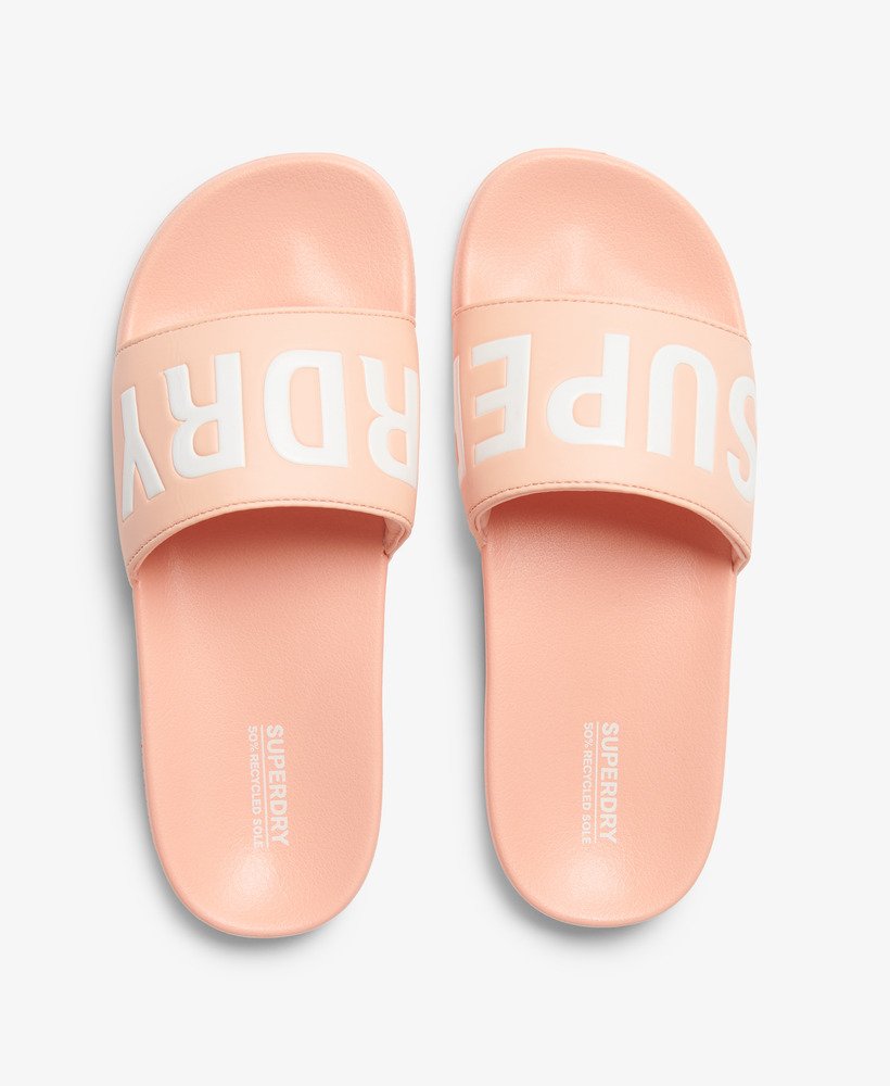 womens Vegan Core Pool Sliders in Pink Pesca | Superdry UK
