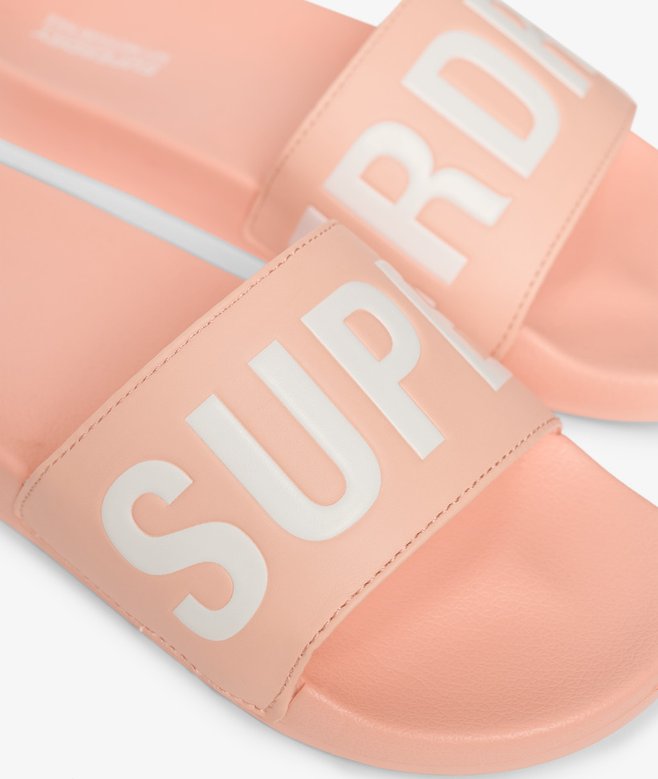 womens Vegan Core Pool Sliders in Pink Pesca | Superdry UK