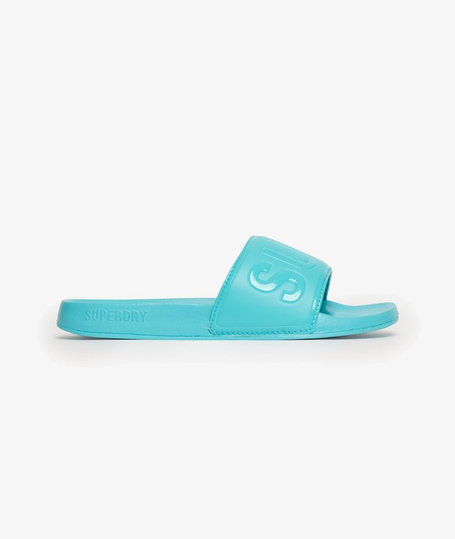 womens Code Core Pool Sliders in Aquamarine Blue | Superdry UK