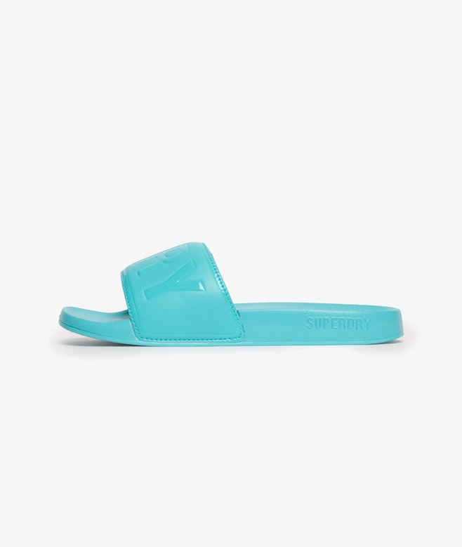 womens Code Core Pool Sliders in Aquamarine Blue | Superdry UK