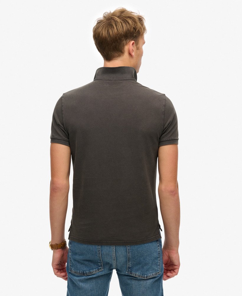 mens Vintage Destroy Polo Shirt in Destroy Black | Superdry UK