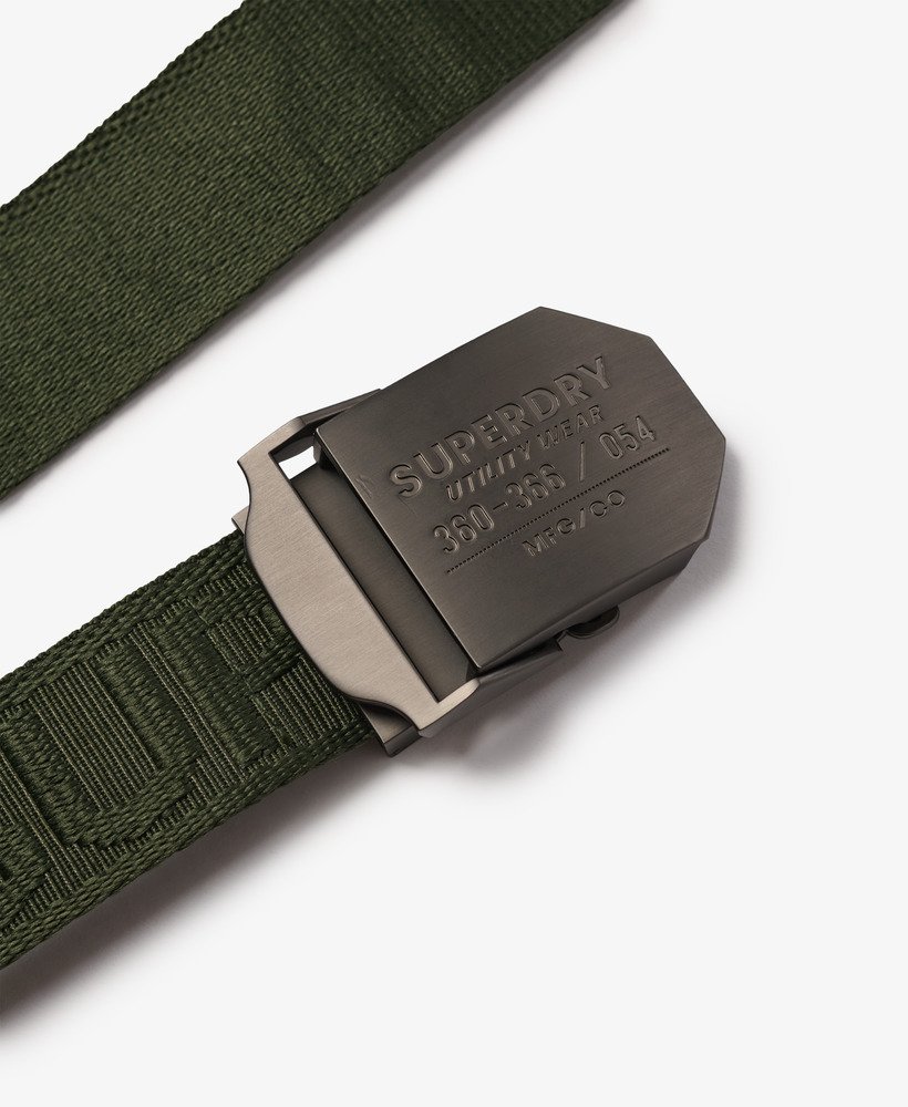 mens Workwear Webbing Belt in Surplus Goods Olive Green | Superdry UK