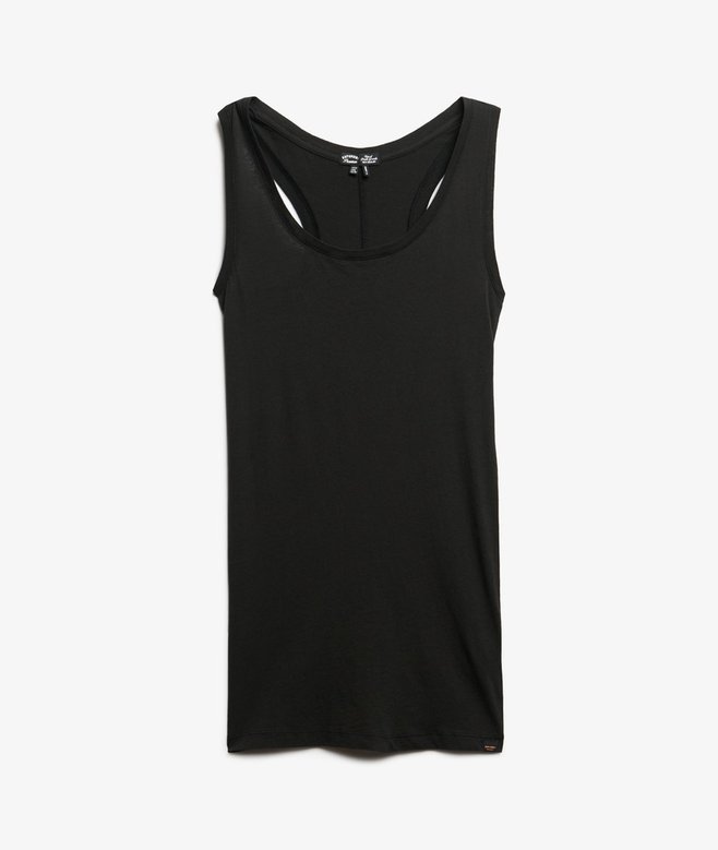 womens Studios Lightweight Racer Vest Top in Washed Black | Superdry UK