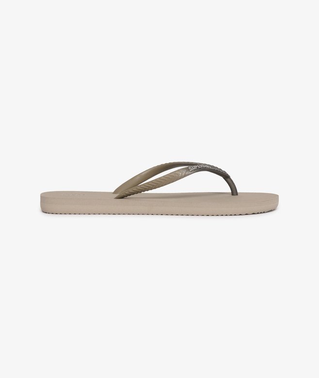 womens Core Metallic Flip Flops in Deep Beige Slub | Superdry UK