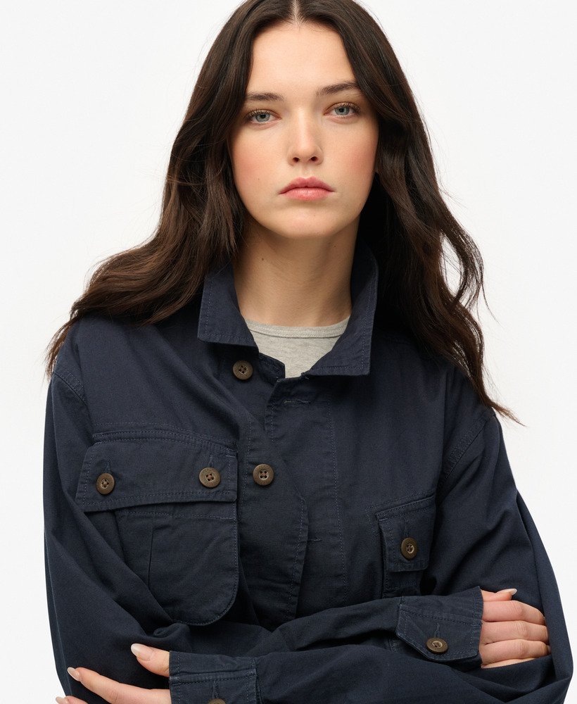 mens Oversized Military Overshirt Jacket in Eclipse Navy | Superdry UK