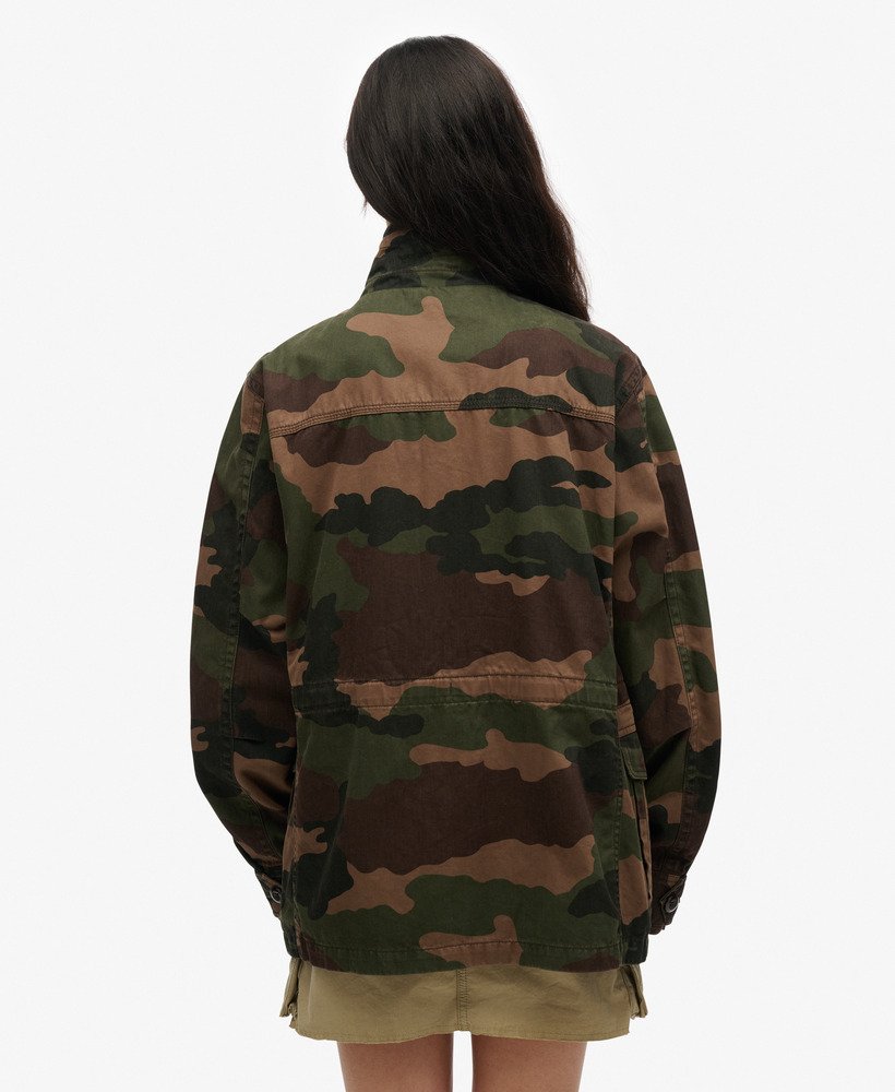 mens Oversized Rookie Military Jacket in Troops Camo Green | Superdry UK