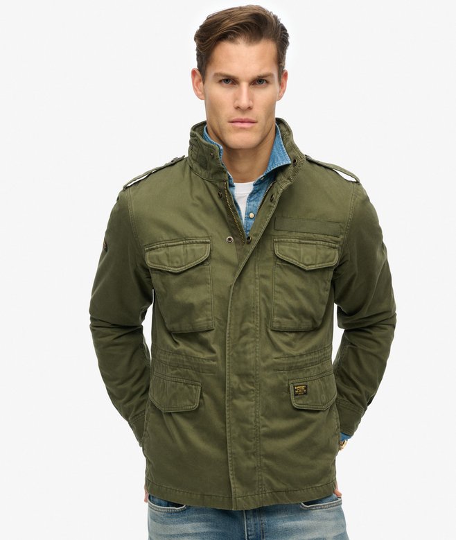 mens Rookie Field Jacket in Army Khaki Green | Superdry UK
