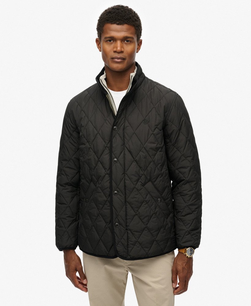 mens Quilted Estate Jacket in Meteorite Black | Superdry UK