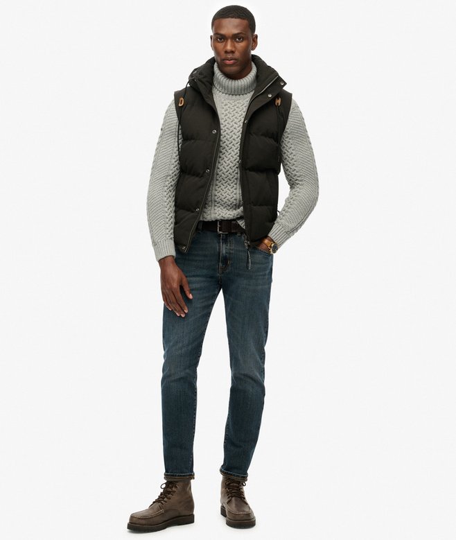 mens Everest Hooded Puffer Gilet in JET BLACK | Superdry UK
