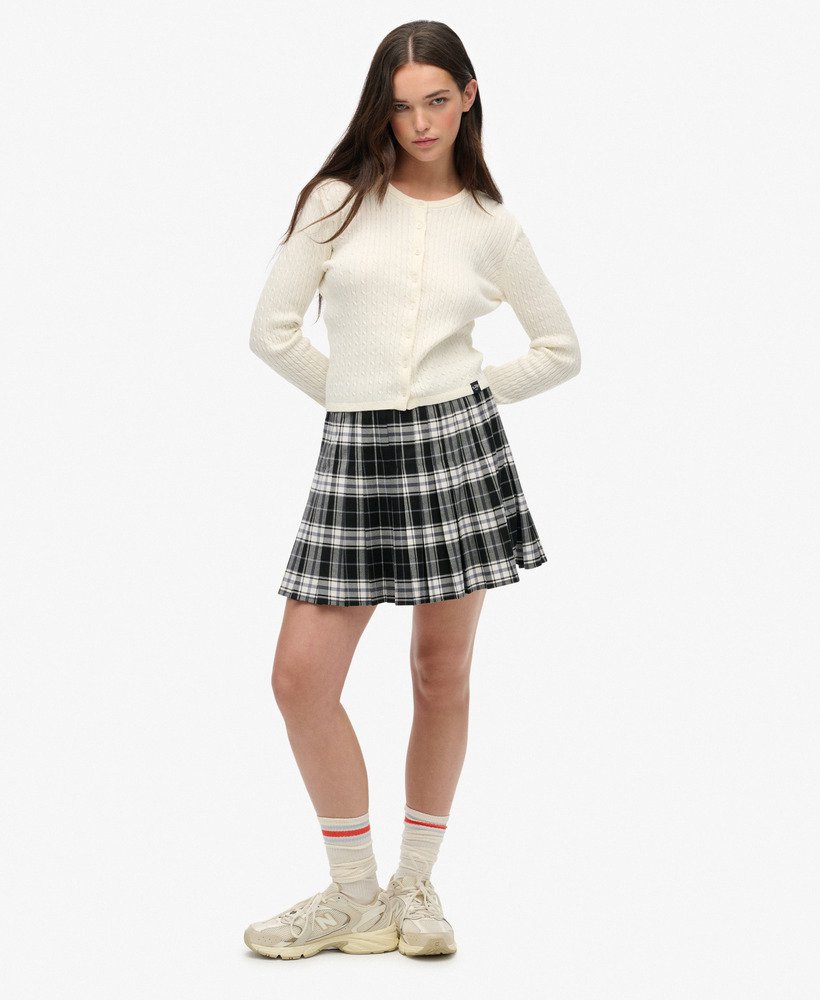womens Micro Cable Cardigan in OFF WHITE | Superdry UK