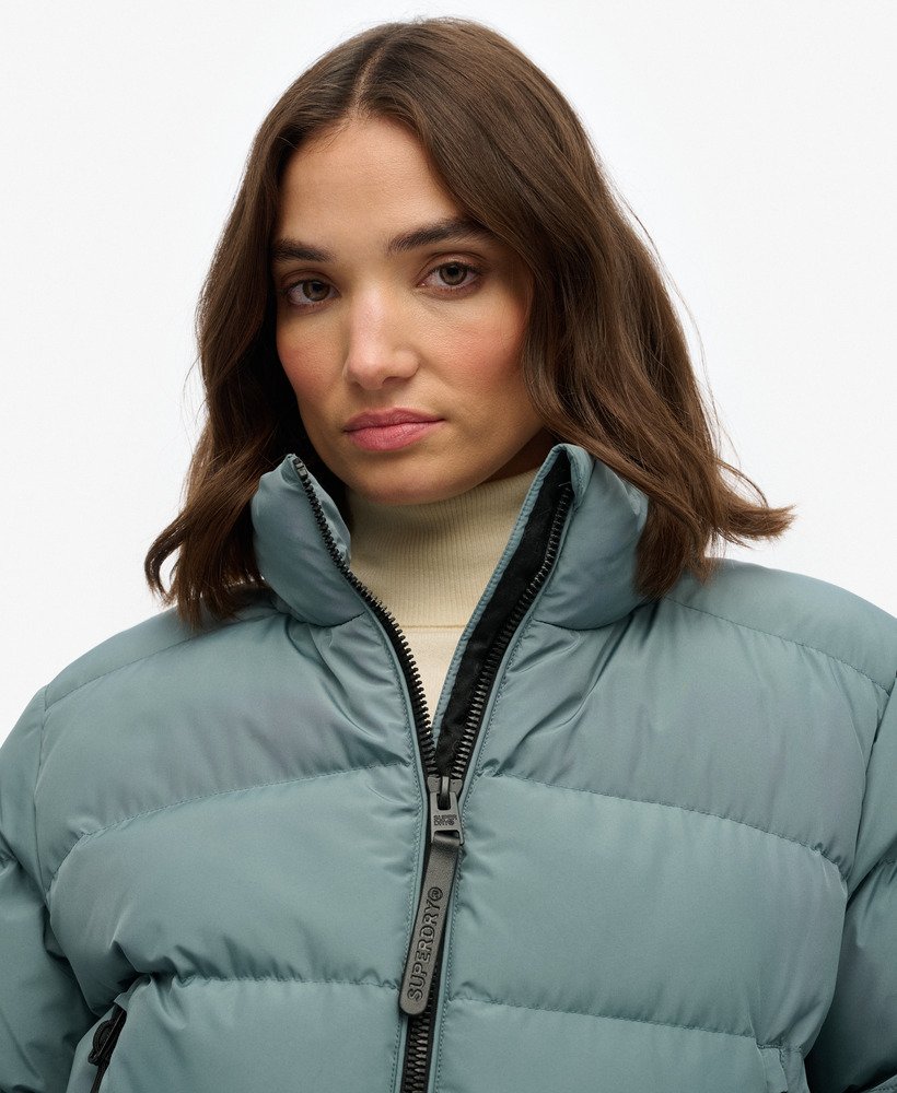 womens Non Hooded Sports Puffer Jacket in Goblin Blue | Superdry UK