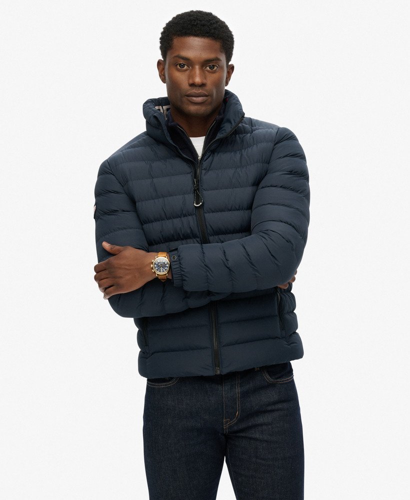 mens Fuji Printed Padded Jacket in Eclipse Navy | Superdry UK