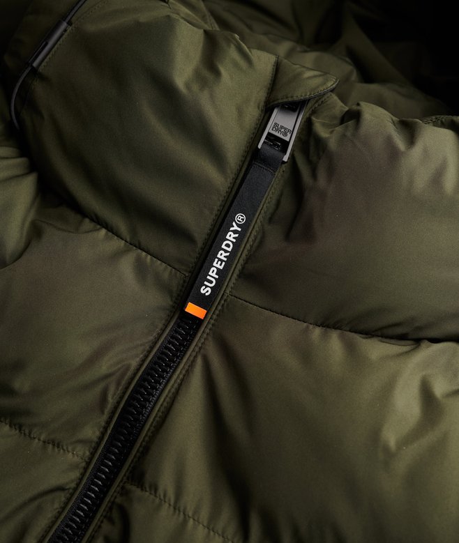 mens Hooded Sports Puffer Jacket in Army Khaki/Army Khaki | Superdry UK