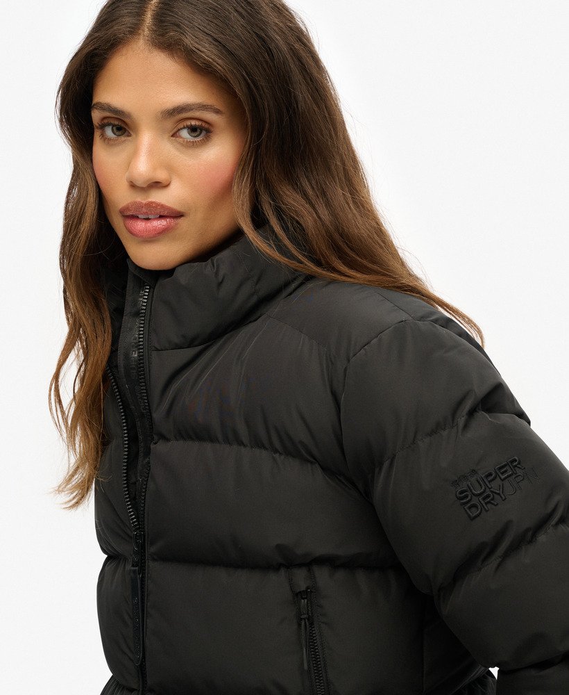 womens Non Hooded Sports Puffer Jacket in Black | Superdry UK