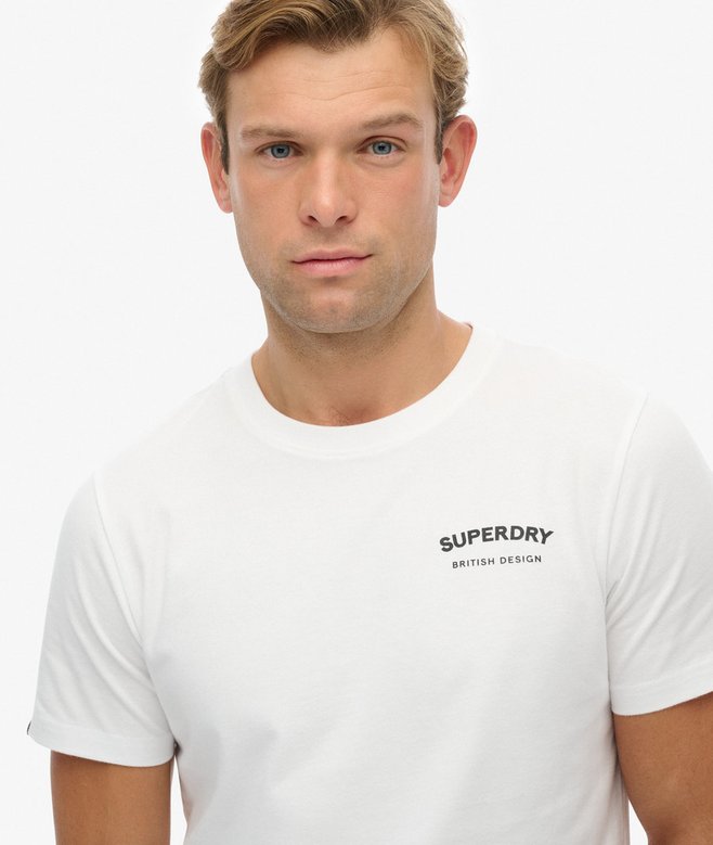 mens British Design Relaxed T-Shirt in OPTIC | Superdry UK