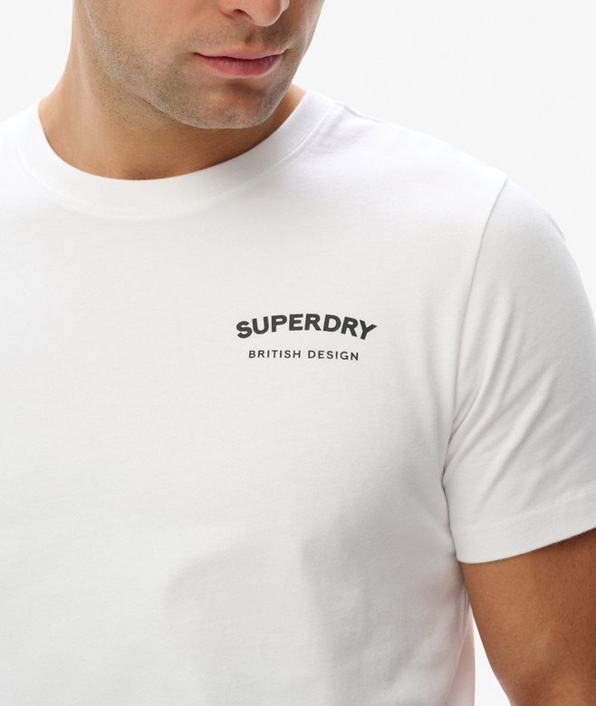 mens British Design Relaxed T-Shirt in OPTIC | Superdry UK