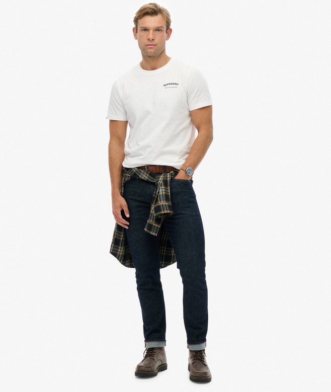 mens British Design Relaxed T-Shirt in OPTIC | Superdry UK
