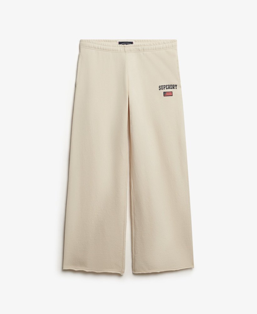 womens Athletic Essentials Wide Leg Joggers in Desert Bone Off White ...