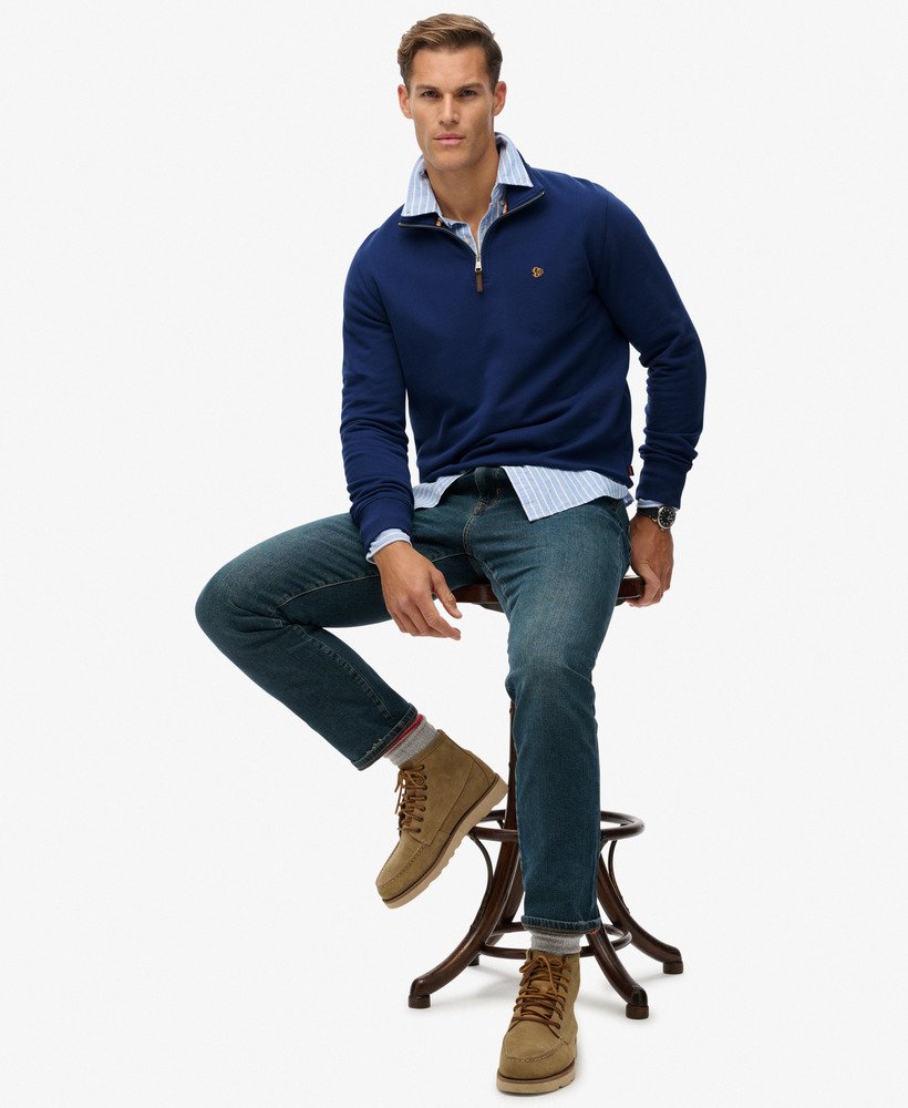 mens Preppy Half Zip Jumper in SUPERMARINE NAVY | Superdry UK