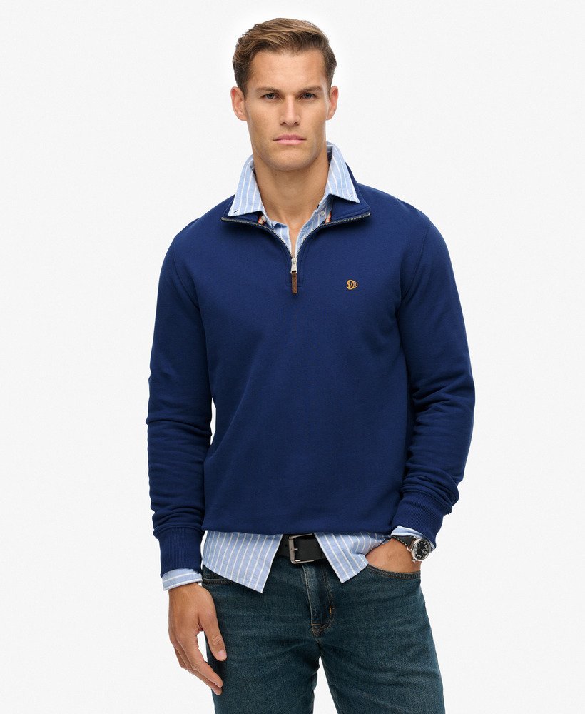 mens Preppy Half Zip Jumper in SUPERMARINE NAVY | Superdry UK