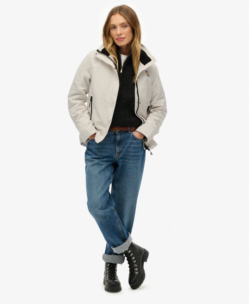 womens Non Hooded Shell Jacket in OFF WHITE | Superdry UK