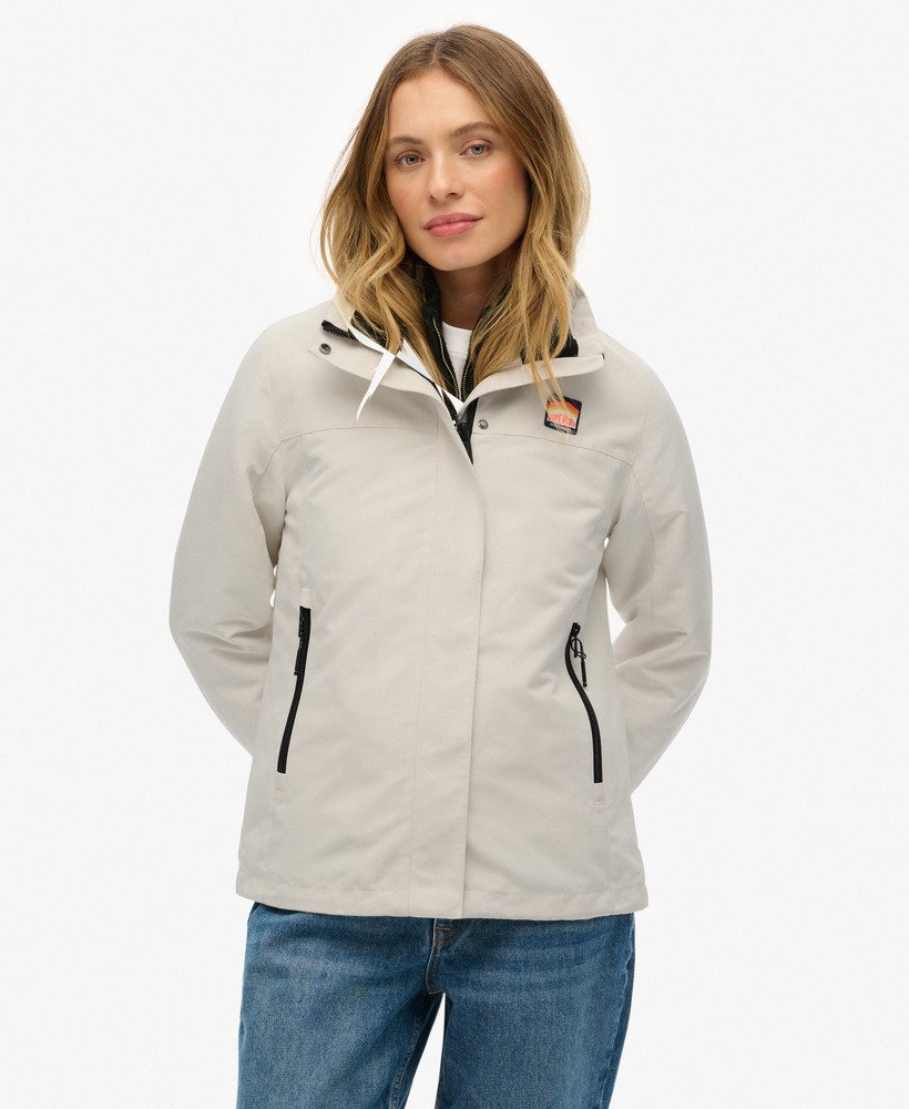 womens Non Hooded Shell Jacket in OFF WHITE | Superdry UK
