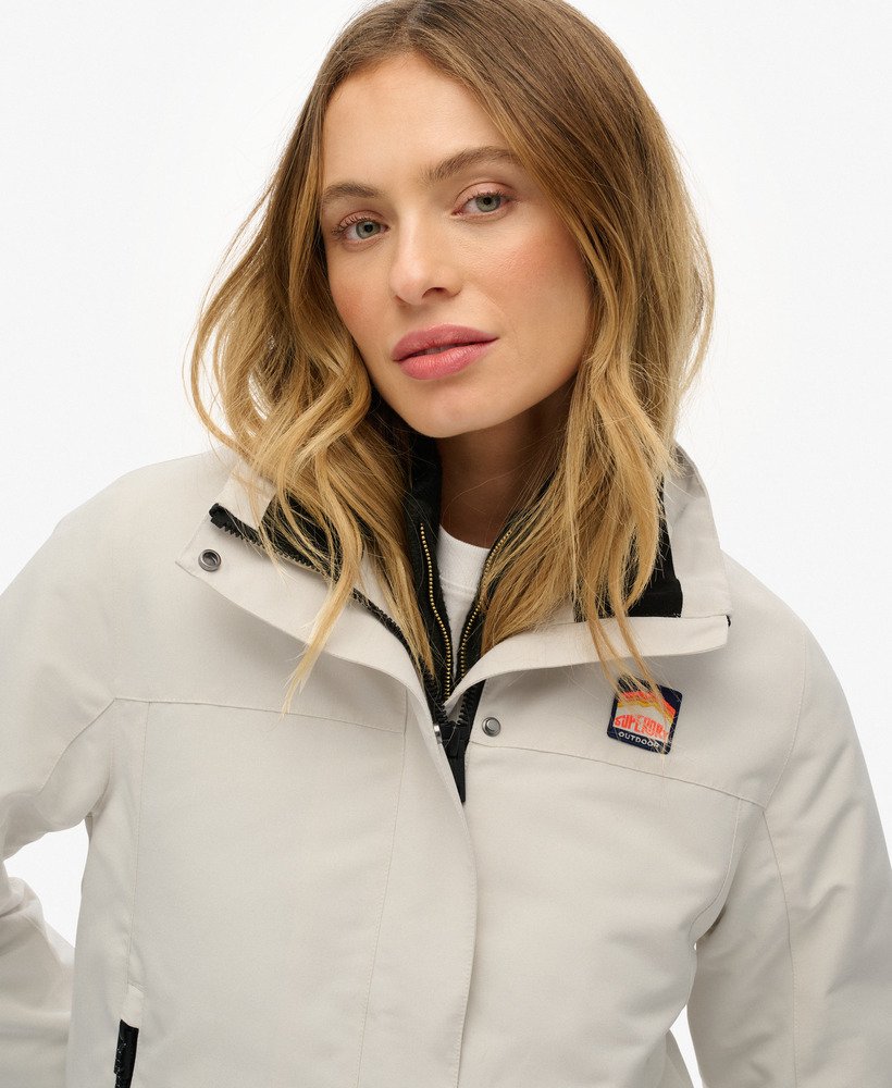 womens Non Hooded Shell Jacket in OFF WHITE | Superdry UK