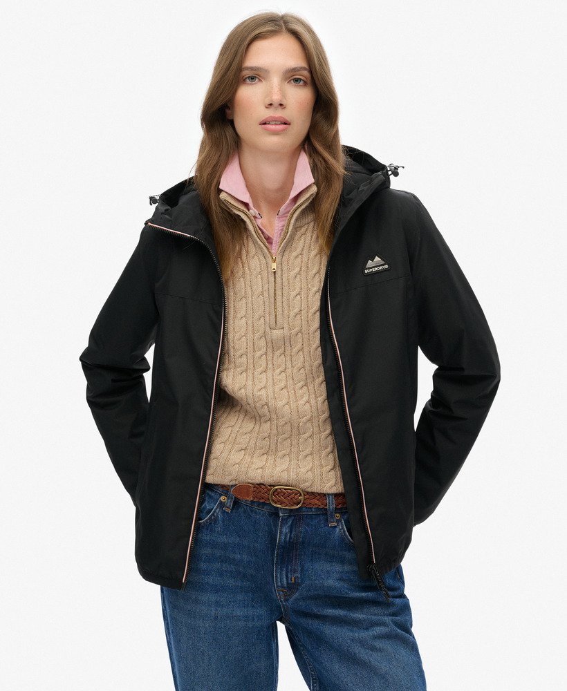 womens Essential Tri Windbreaker Jacket in Black | Superdry UK