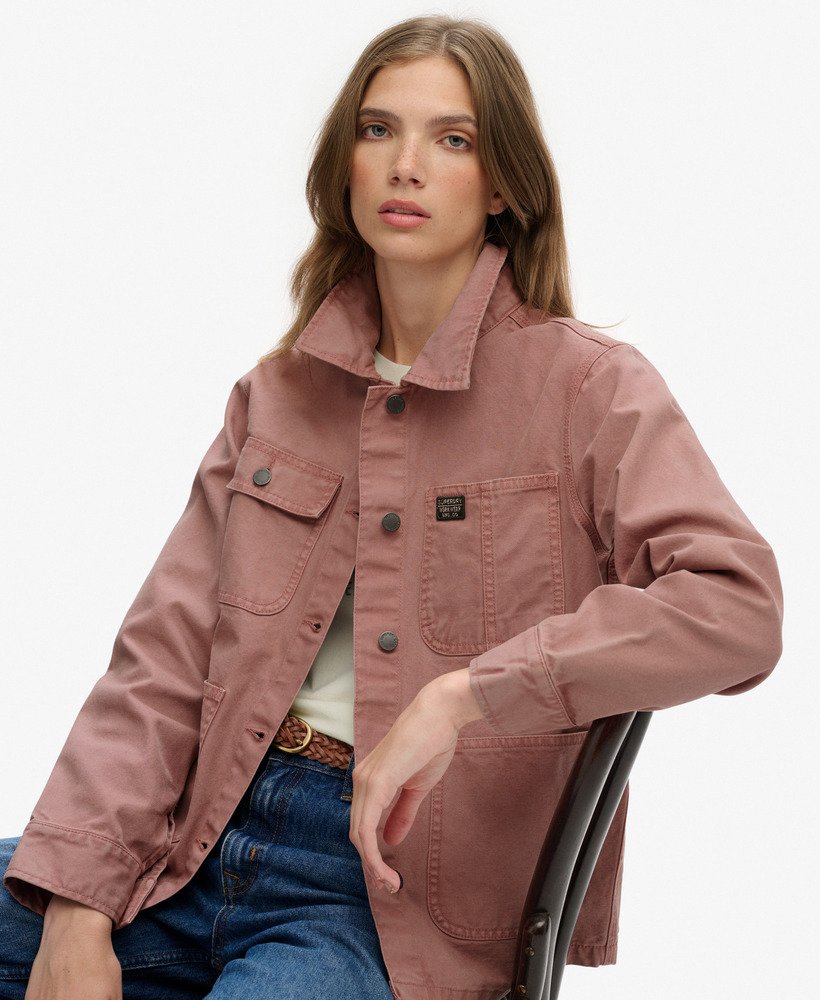 womens Chore Jacket in Ash Rose | Superdry UK