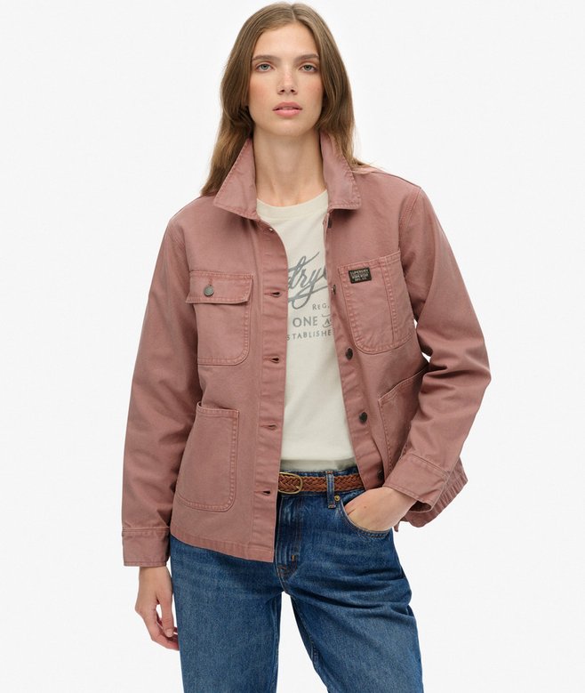 womens Chore Jacket in Ash Rose | Superdry UK