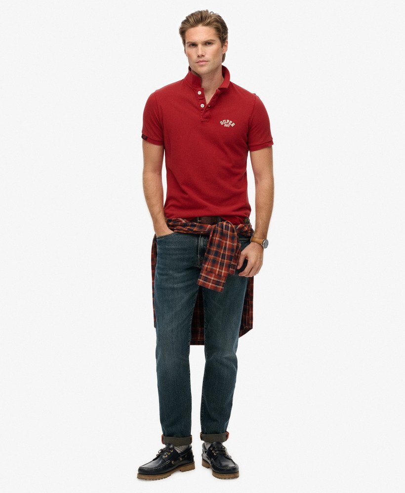 Hombre Polo Vintage Athletic con Logo Bordado en rojo preppy | Superdry ES