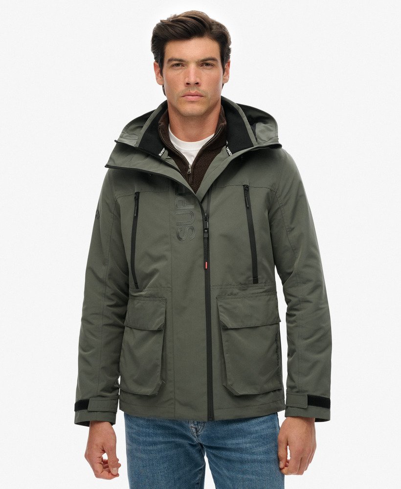 mens Hooded Ultimate Embroidered Windbreaker in Dark Dull Charcoal ...